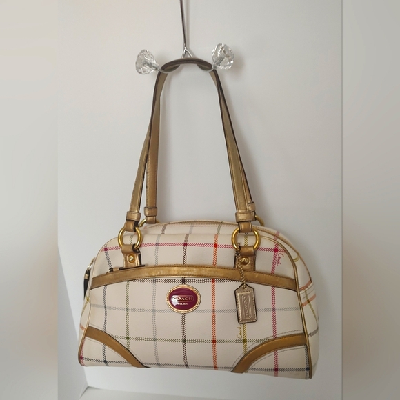 Coach | Bags | Coach Goldmulticolor Purse With Shoulder Straps | Poshmark